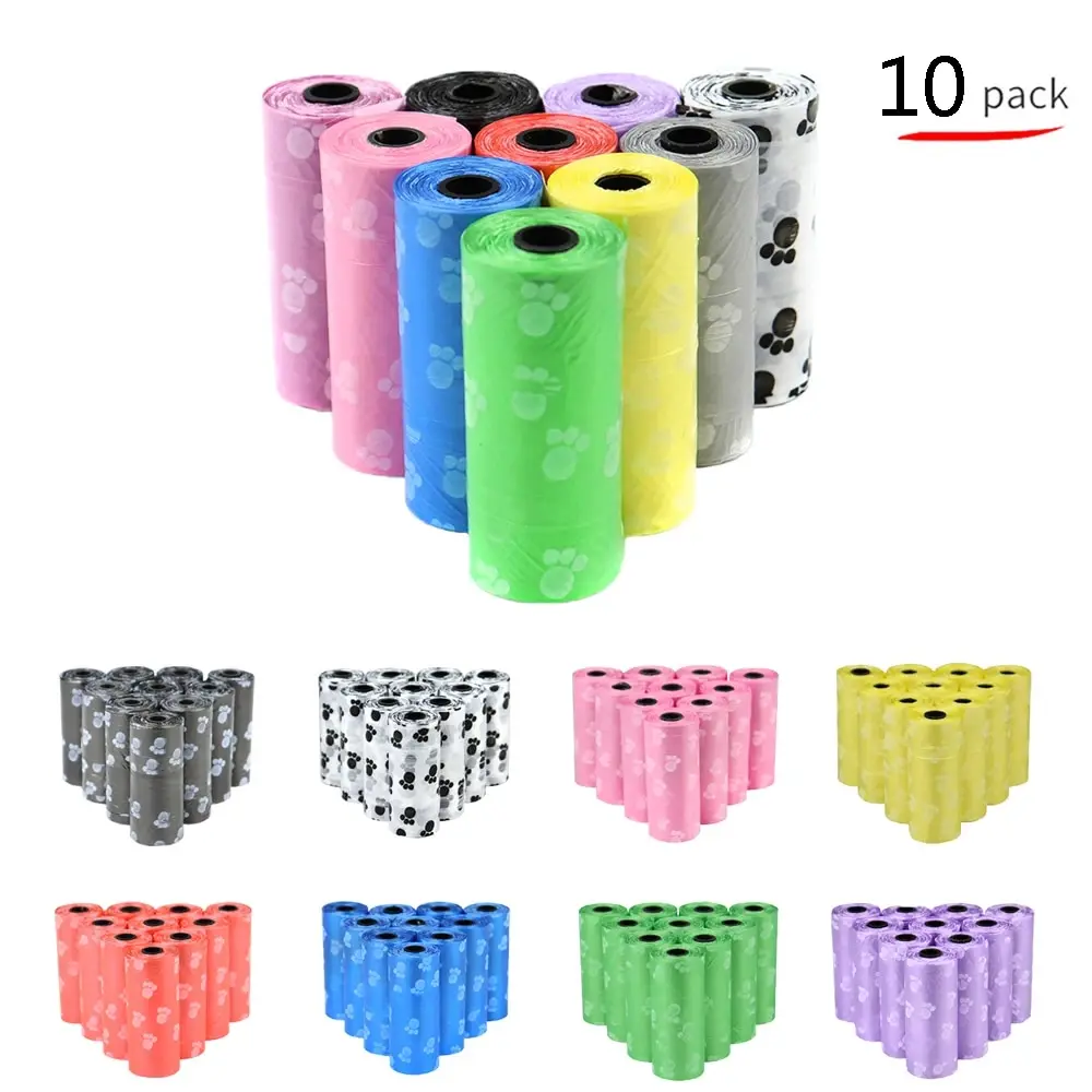 10pcs-Degradable-Pet-Dog-Waste-Poop-Bag-With-Printing-Doggy-Bag ...