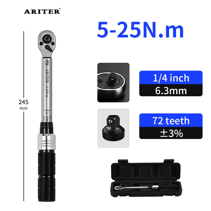 ARITER-5-25N-m-Bike-Motorbike-Car-Adjustable-Torque-Wrench-72-Teeth-Two ...