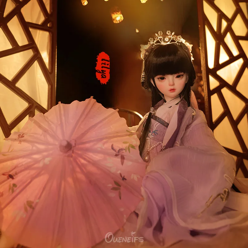 Lilya BJD Doll 1/4 Minifee New Release Active Line Girl Body Chinoiserie Pink Dress Design Art ...