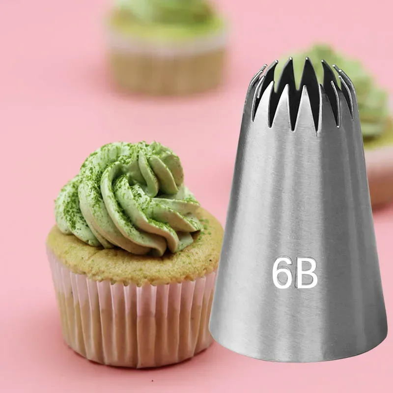 6B-Pastry-Nozzles-Cupcake-Cake-Decorating-Tools-Stainless-Steel-Icing ...