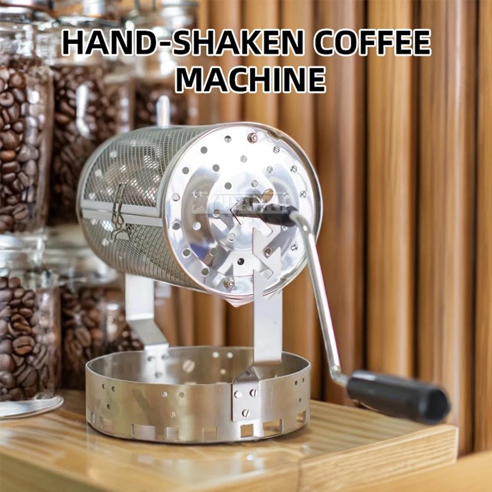 Hand Cranked Coffee Roaster Adjustable Height for Household Coffee Bean ...