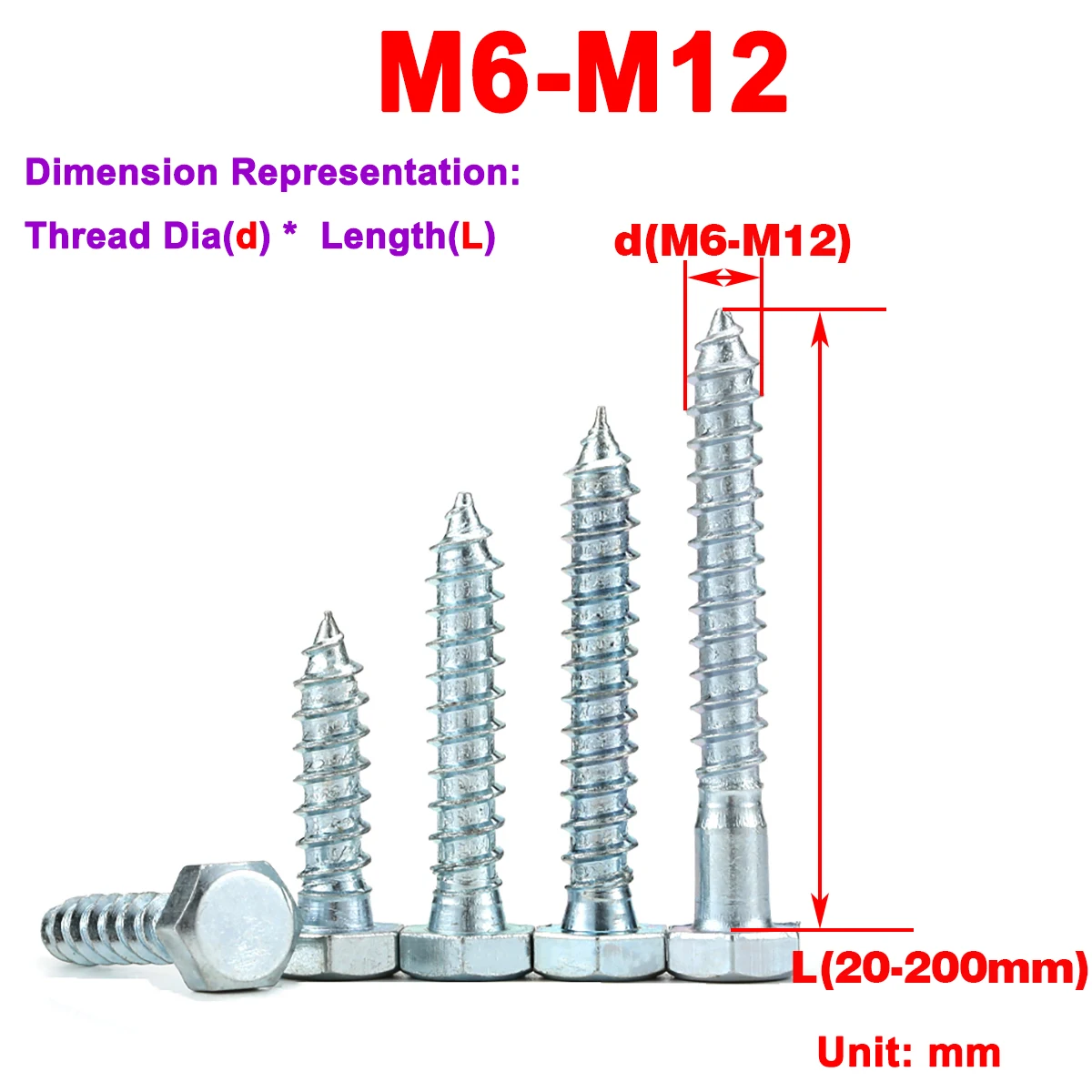 Galvanized-Outer-Hexagon-Self-Tapping-Screw-Extended-Self-Tapping-Screw ...