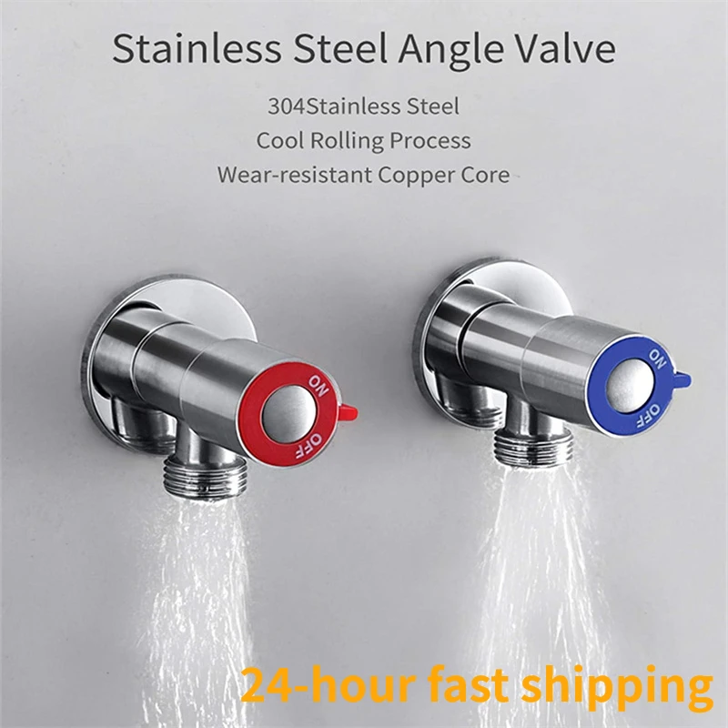 Stainless-Steel-Hot-Cold-Inlet-Valve-Bathroom-Faucet-Stop-Valve-Kitchen ...