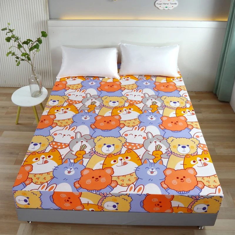 Kuup 1pc 100% Polyester Bed Cover Cartoon High Quality Bedding Fitted ...