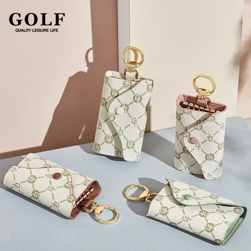 GOLF-Women-Keys-Holder-Pink-Leather-Key-Card-Bag-House-Key-Cover ...