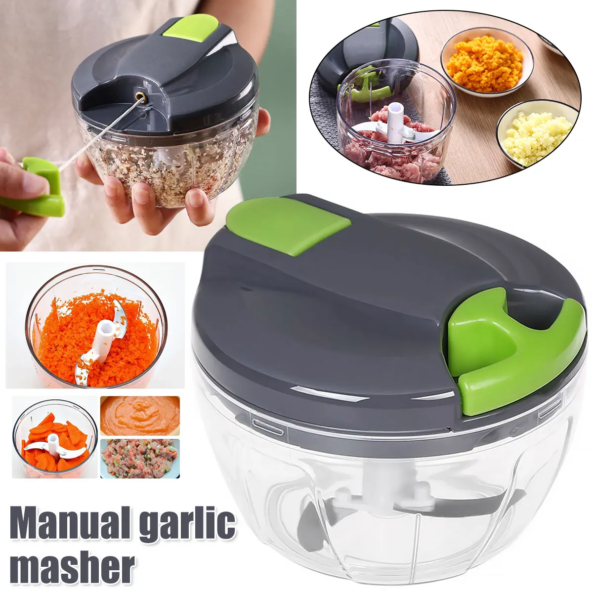 520ml-manueller-Lebensmittel-hacker-Hand-ziehen-Schnur-Gem-ses-ch ...
