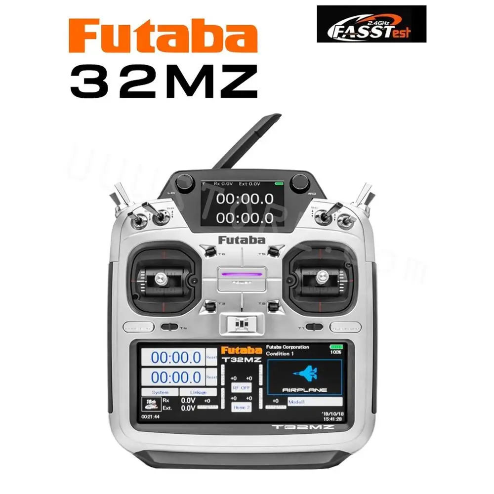 Futaba 32mz 2.4ghz fasstest 18 canais sistema de rádio (heli) com ...