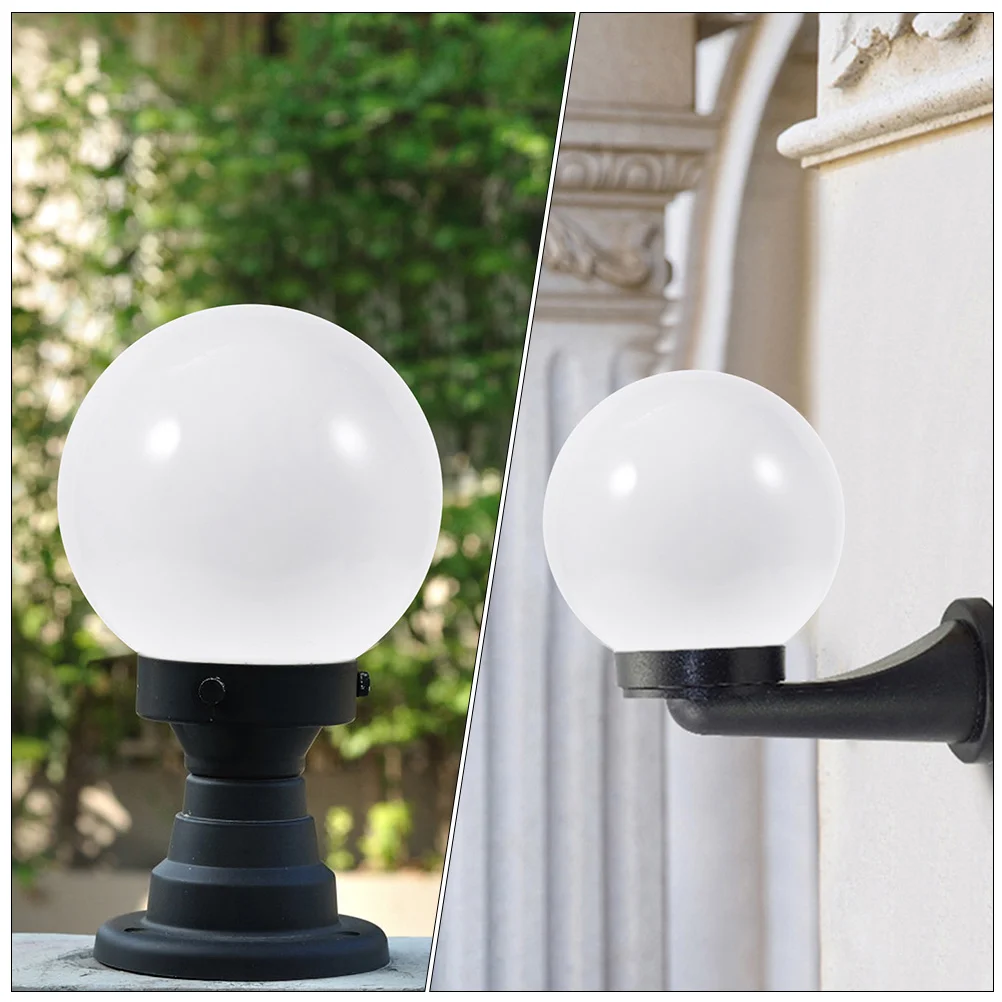 Post Globe Lamp Shade Fixture Ball Lamp Shade Exterior Post Mount Globe ...