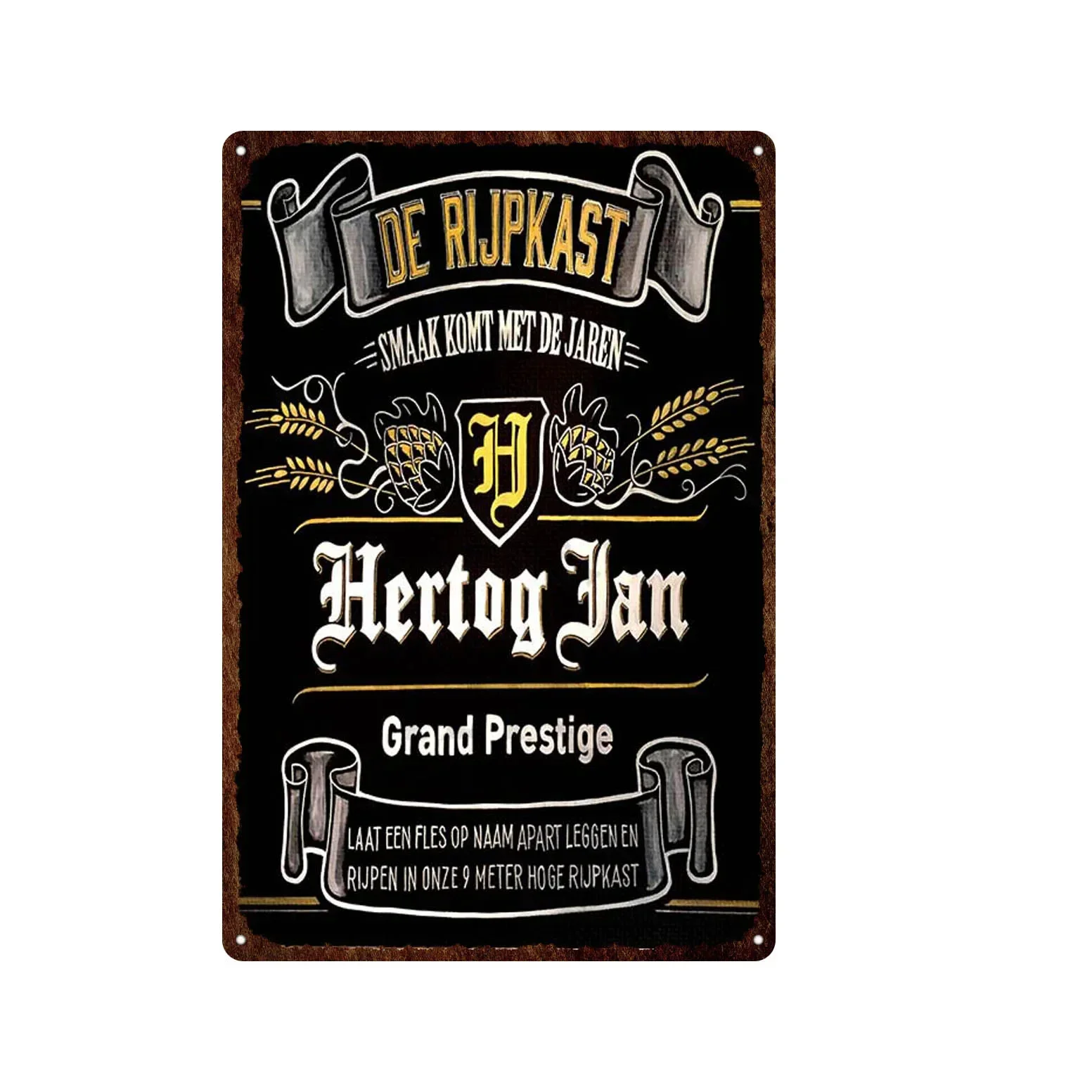 Cartel de hojalata de marca de cerveza famosa, letrero de metal retro ...