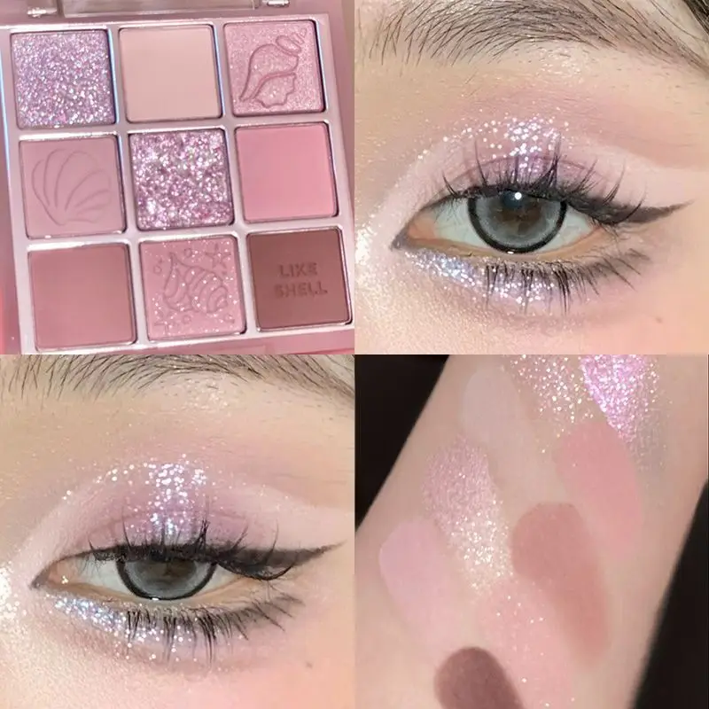 Shell-Eyeshadow-Palette-Pink-Purple-Earth-Blush-Highlight-Aegyosal ...