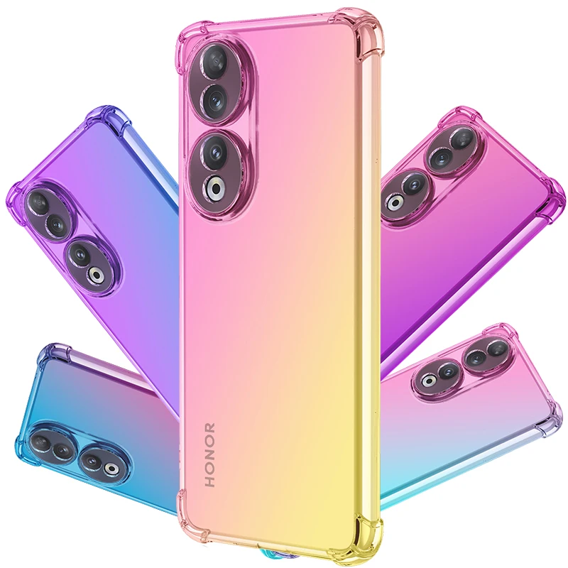 For Honor 90 Lite Rainbow Gradient Transparent Case For Honor 100 Pro ...