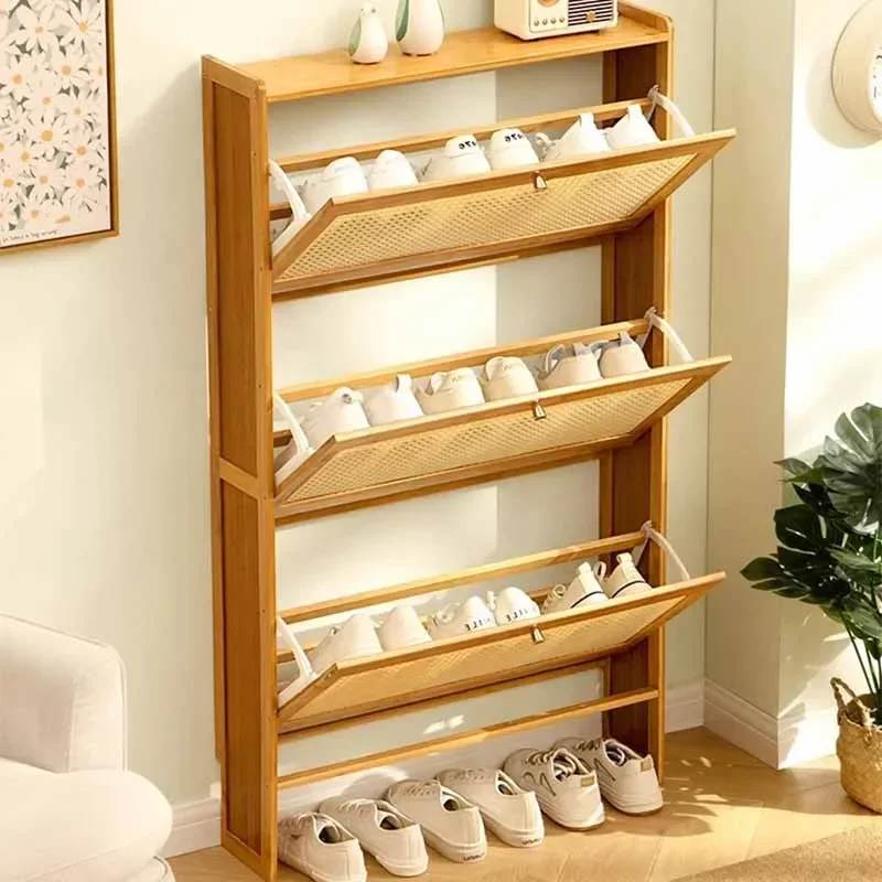 Wooden-Multilayer-Shoe-Cabinets-Luxury-Vertical-Ultra-Thin-Space-Saving ...
