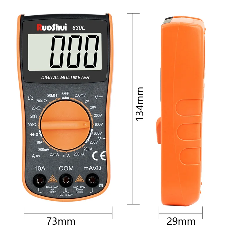RuoShui 830L Mini Multimeter Voltage Current Resistance Tester LCD ...