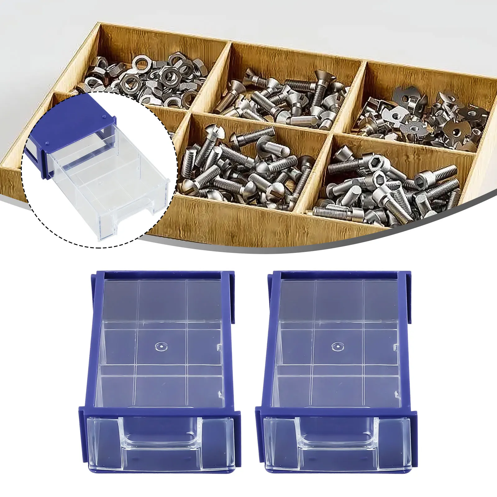 1-2PCS-Tools-Storage-Box-Stackable-Plastic-Hardware-Parts-Clear-Storage ...