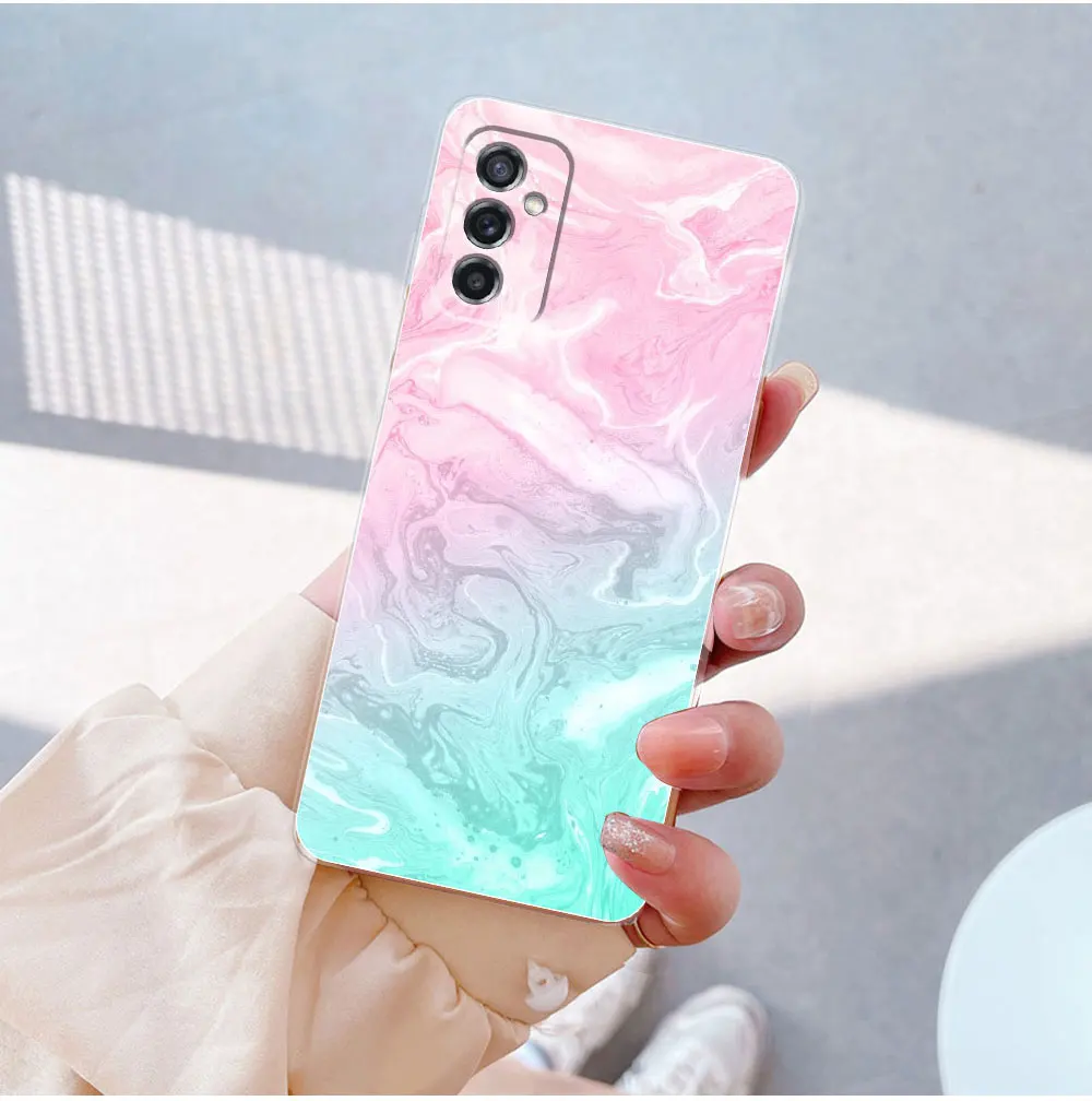 For Samsung M52 5G Case M526 Galaxy M23 Luxury Marble Transparent Phone ...