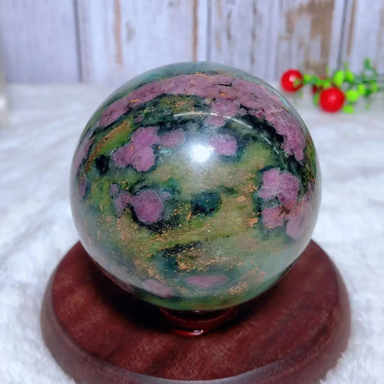 Natural-Crystal-Ruby-Zoisite-Sphere-UV-Light-Gemstones-High-Quality-Mineral-Energy-Stone-Reiki ...