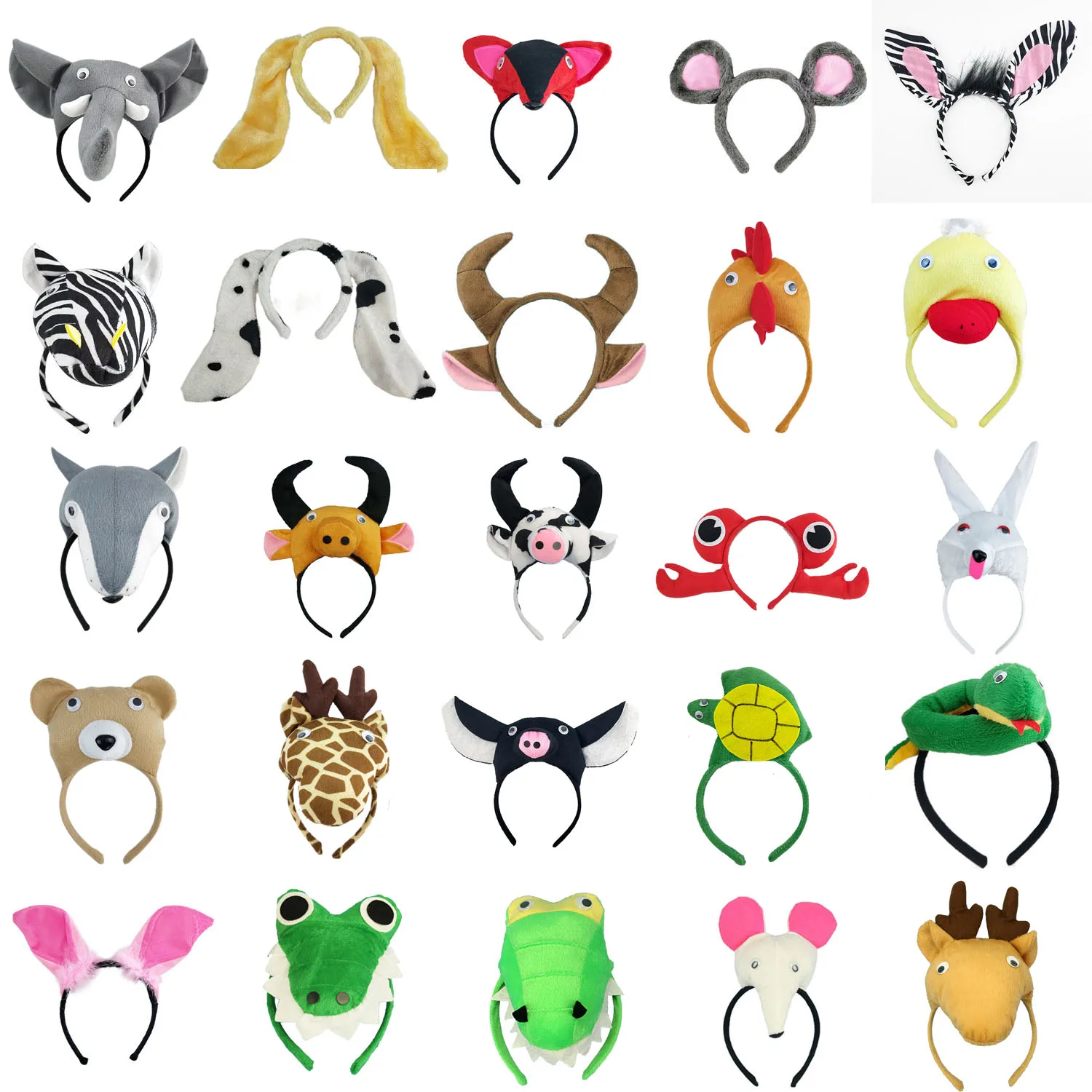Adult-Kids-Party-Women-Plush-Animal-Ear-Headband-Cartoon-Birthday-Gift ...