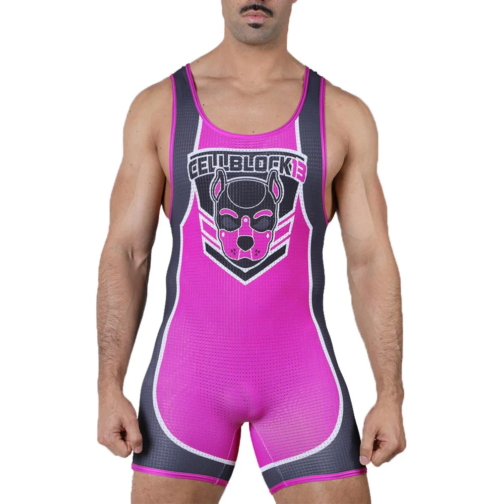 New-Men-Wrestling-Singlet-Suit-One-Piece-Bodysuit-Professional-WWE ...