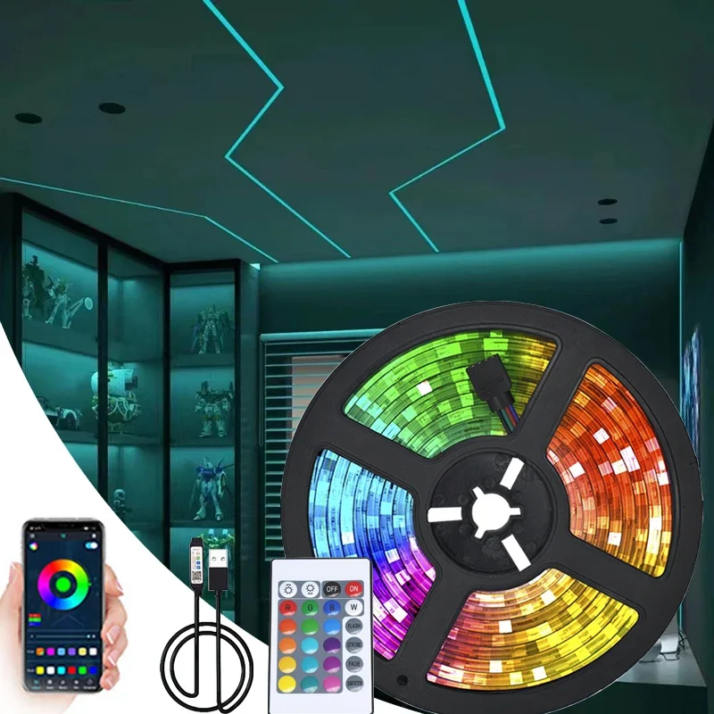 LED-Strip-Light-RGB-Color-USB-Tpae-Bluetooth-18-LED-Strip-Bedroom ...