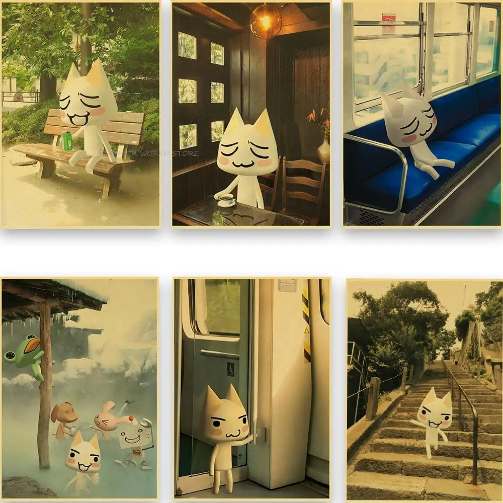 Inoue-toro-CUTE-Cat-Poster-Home-Room-Decoration-Kraft-Paper-Poster-Game ...