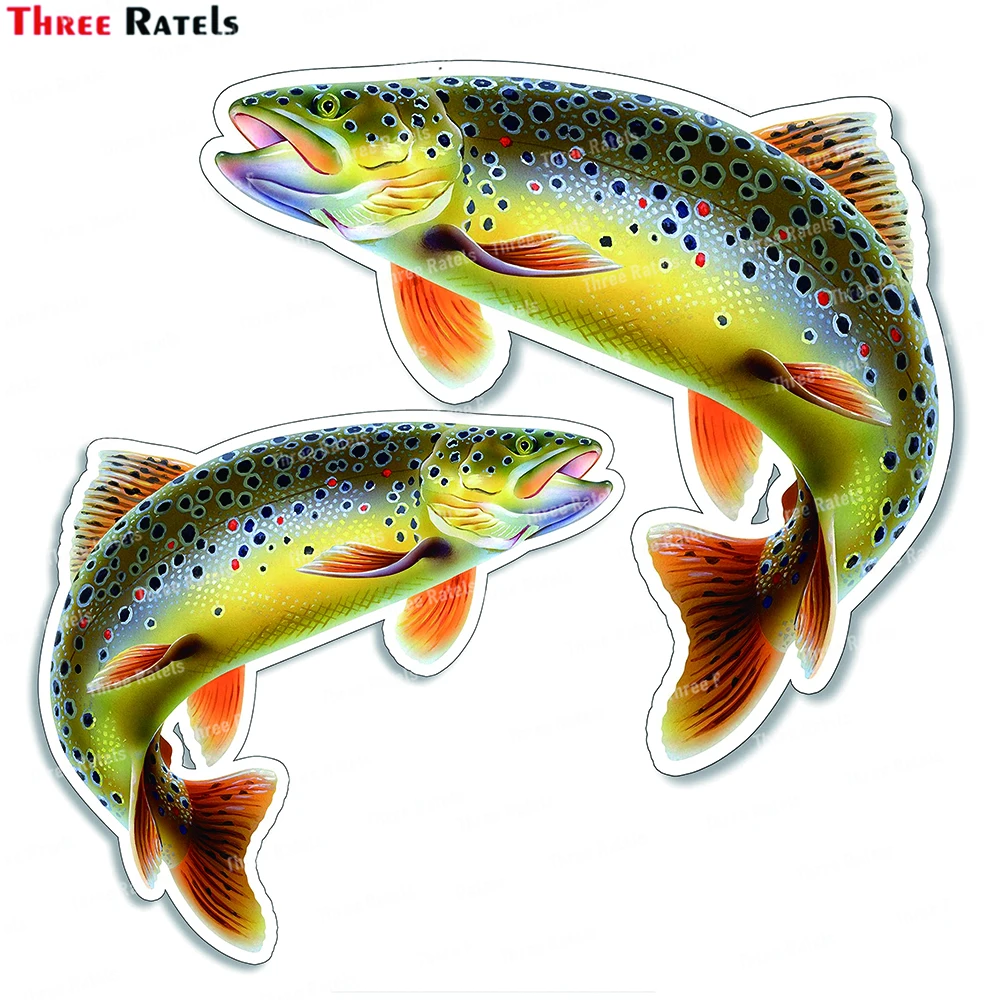 Three-Ratels-J649-Brown-Trout-Fish-Sticker-Boat-Fishing-Tumbler-Cup ...