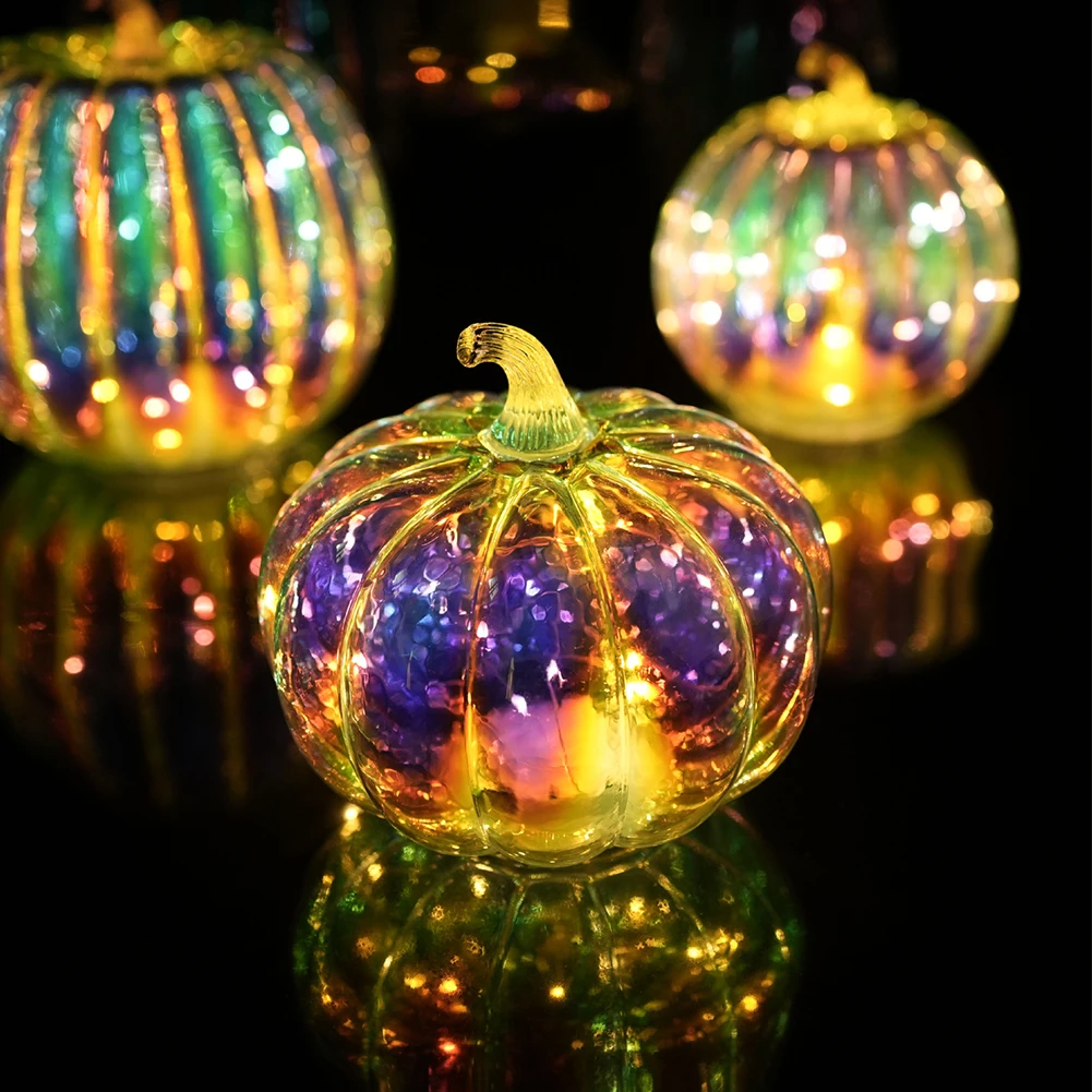 Halloween Twinkle LED Light Pumpkins with Timer Lighted Sparkling ...