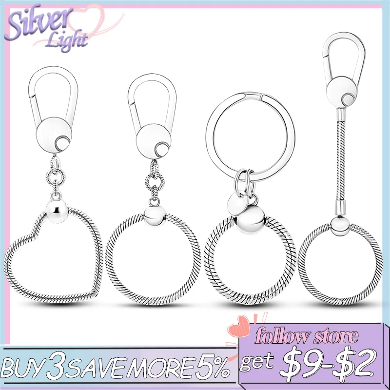 925-Sterling-Silver-Keychain-Bag-Key-Ring-Minimalis-Fit-Original ...