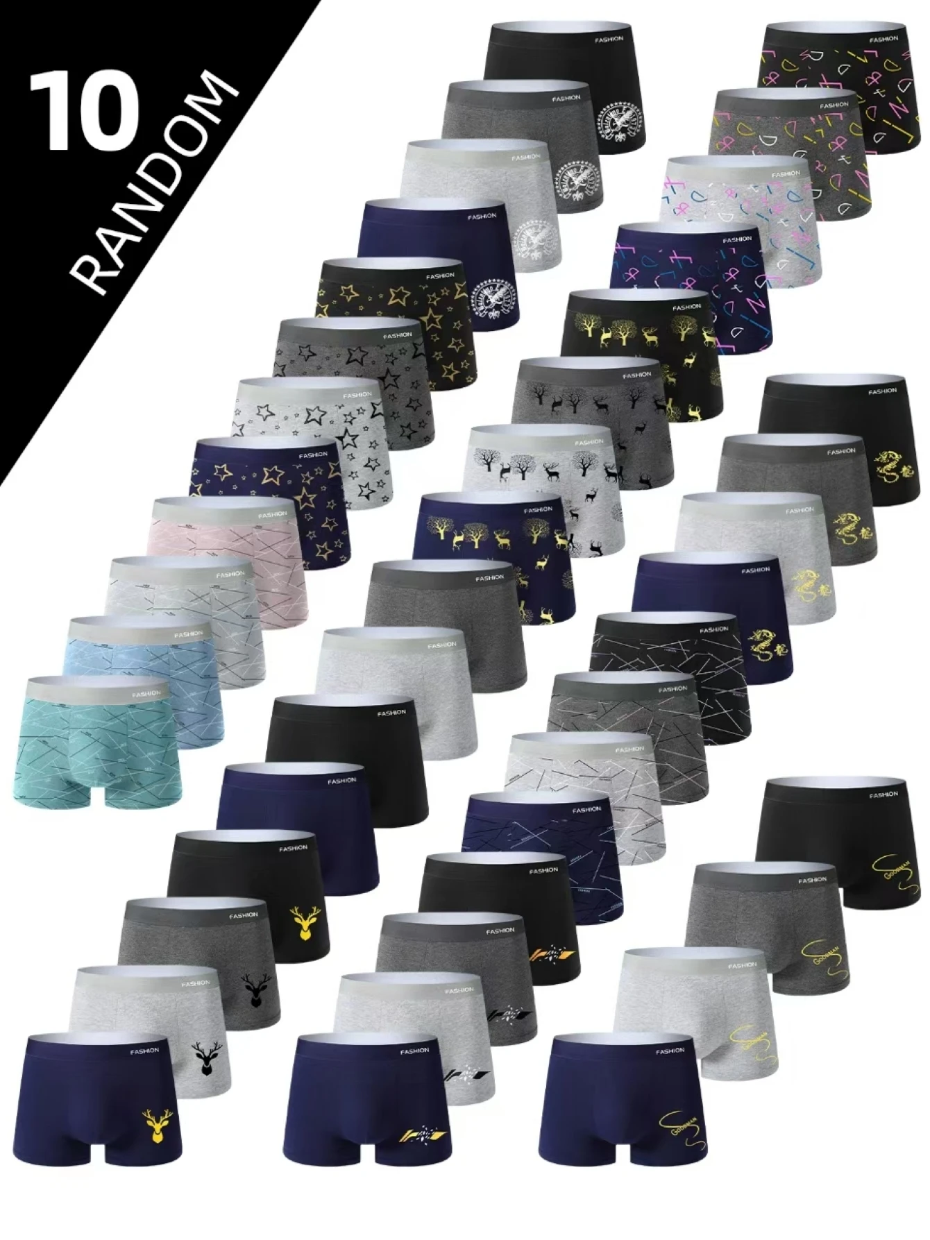 10 Pieces Set Men's Underwear Breathable Comfortable Healthy Men's ...