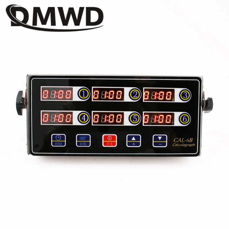 Stainless-Steel-6-channel-Bakery-Kitchen-Timer-Sixth-Key-Digital-Timing ...