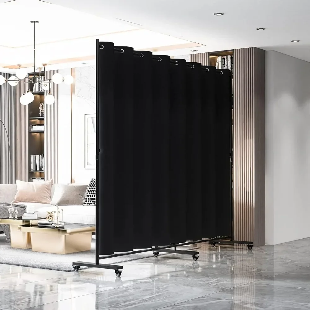 Adjustable-Room-Divider-7-ft-x-10-ft-4-Rolling-Wheels-Curtain-Divider ...