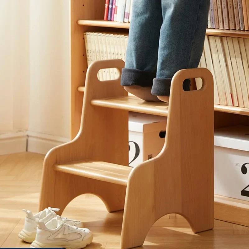 Nordic-Modern-Ladder-Chair-Beech-Wood-Double-Layer-Step-Stool ...