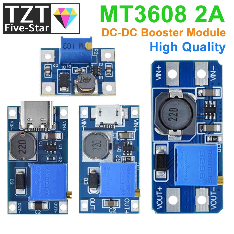 TZT MT3608 DC-DC Step Up Converter Booster Power Supply Module Boost ...