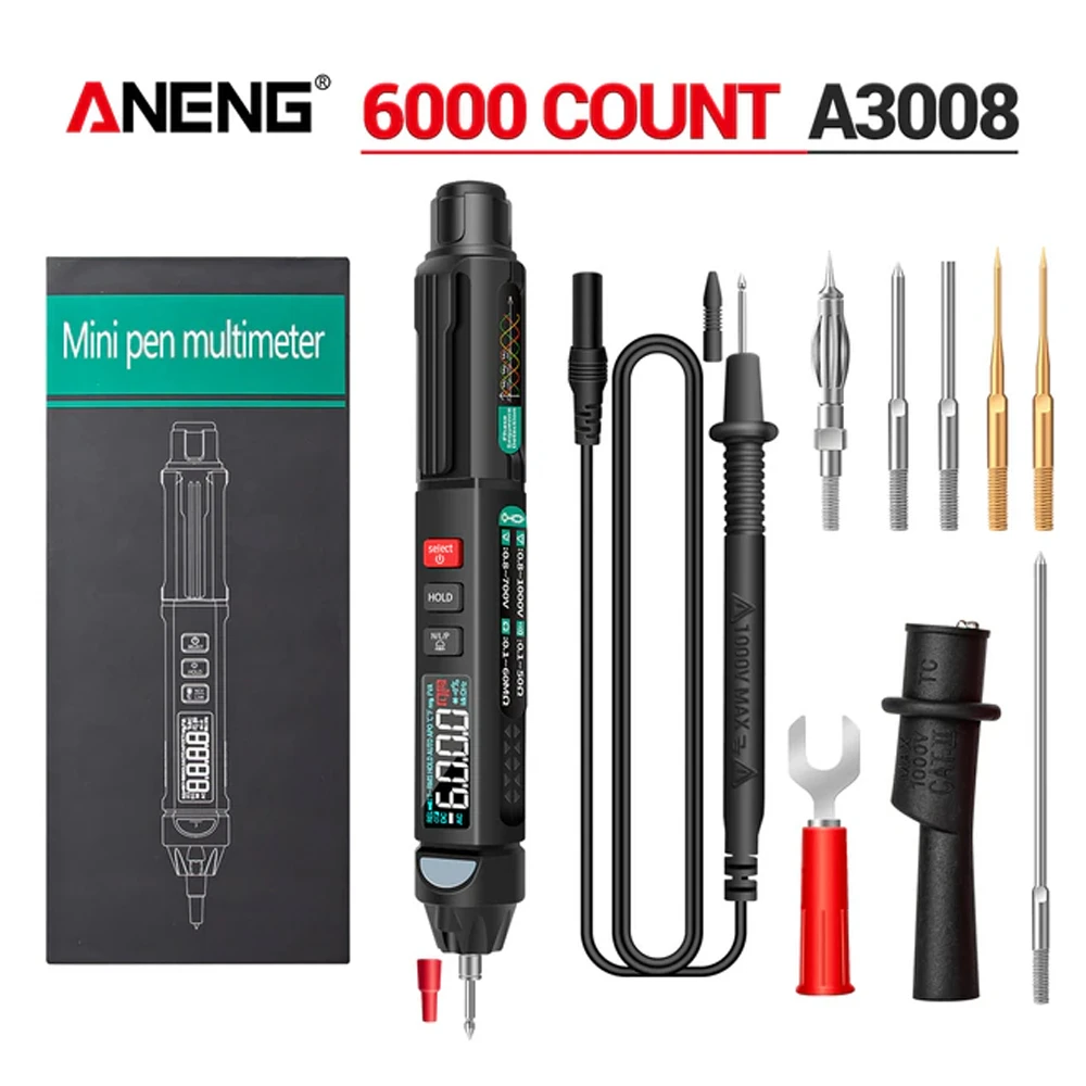 A3008 Digital Multimeter Auto Intelligent 6000 Precision Counts Sensor ...