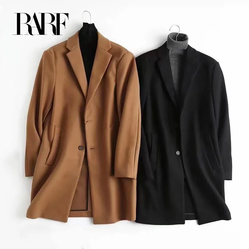 RARF-Trench-Coat-simples-de-comprimento-m-dio-para-homens-colarinho-de ...