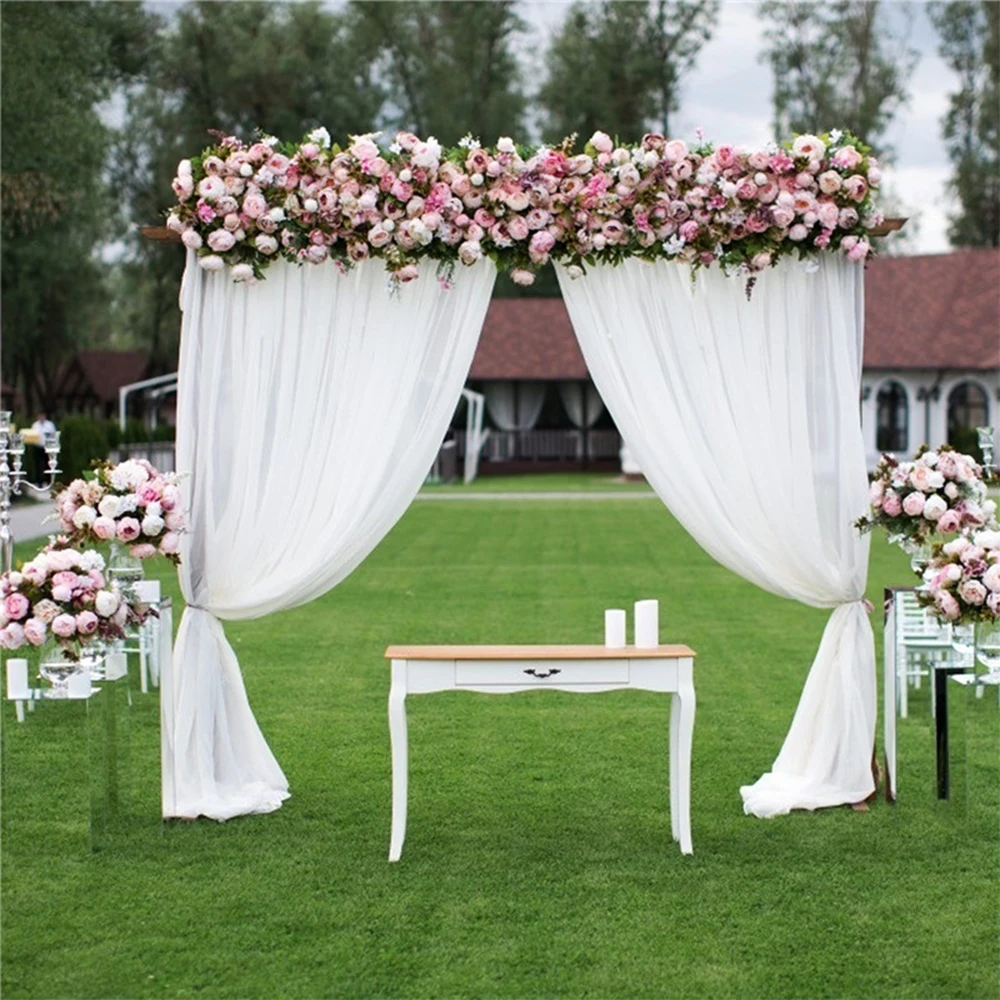Chiffon Curtains Wedding Backdrops | White Backdrop Curtains Wedding ...