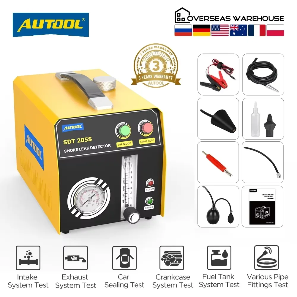 AUTOOL-SDT205S-Car-Smoke-Leak-Detector-Pipe-Leak-Locator-Automotive-EVAP-System-Smoke-Leakage ...