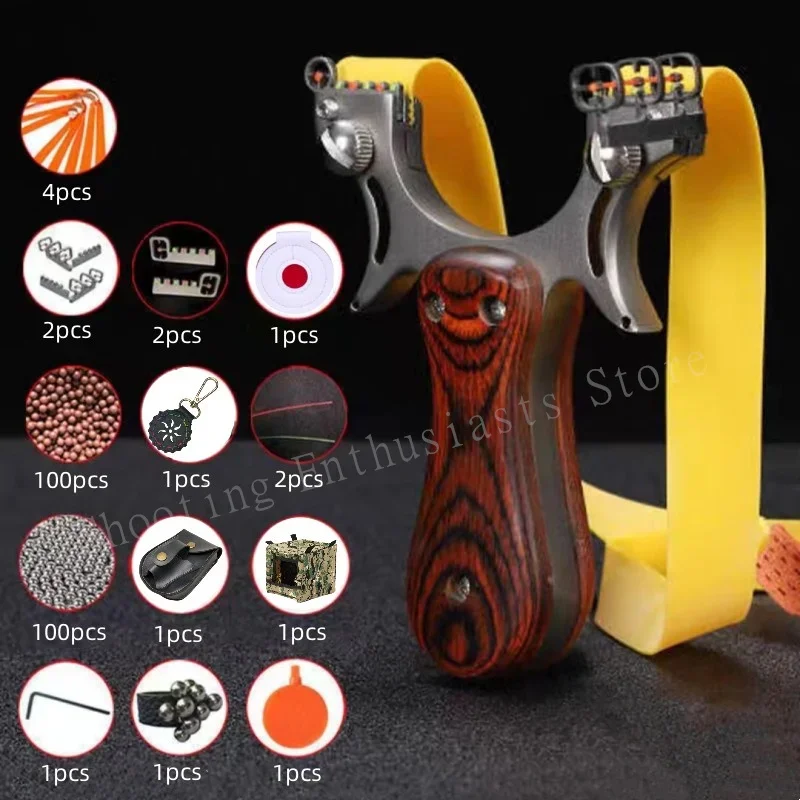 Professional-Stainless-Steel-Hunting-Slingshot-Set-Shooting-Catapult ...