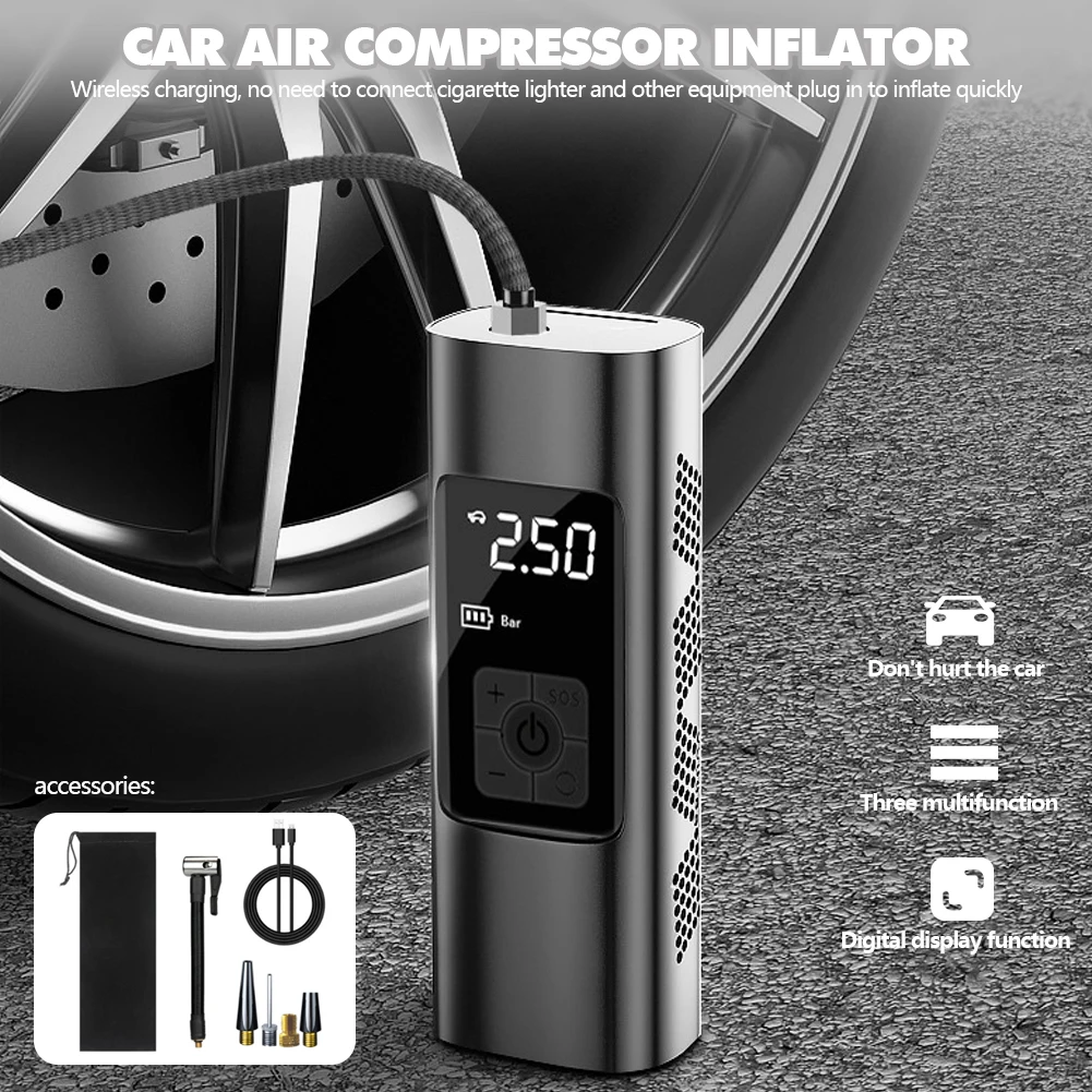 Portable-Wireless-Car-Air-Pump-Fast-and-Automatic-Tire-Inflatable-Pump ...