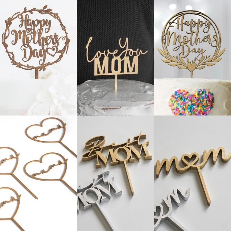 Mother-s-Day-Wooden-Cake-Plugin-Insert-Cupcake-Toppers-Party-Cute-Fruit ...