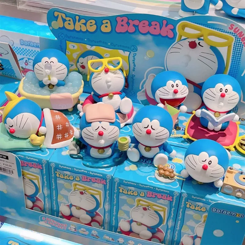 Whole-Set-8-Box-Kawaii-Take-a-Break-Series-Doraemon-Action-Figure-Toys ...