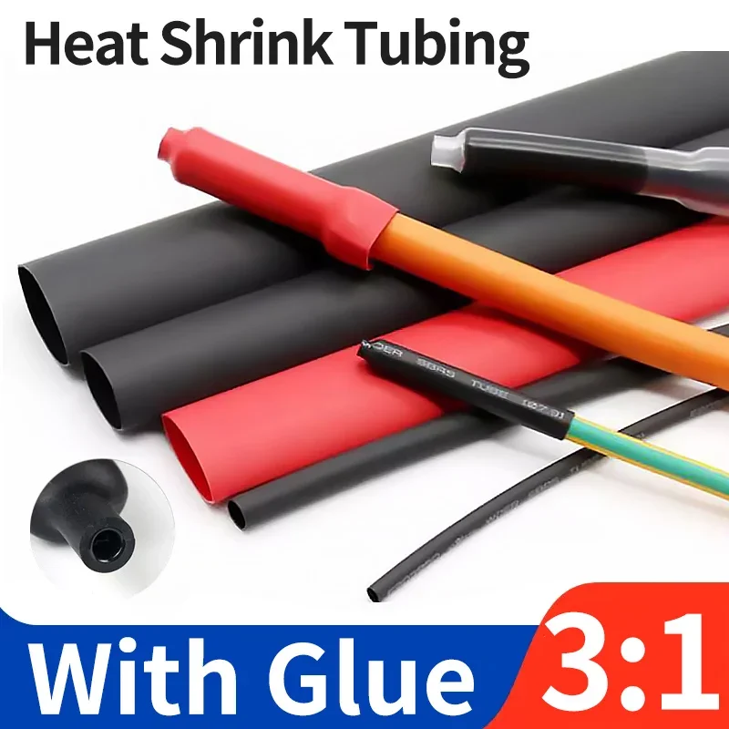 10-50M-3-1-Ratio-Adhesive-Lined-Heat-Shrink-Tubing-Wrapping-Tube-Kit ...