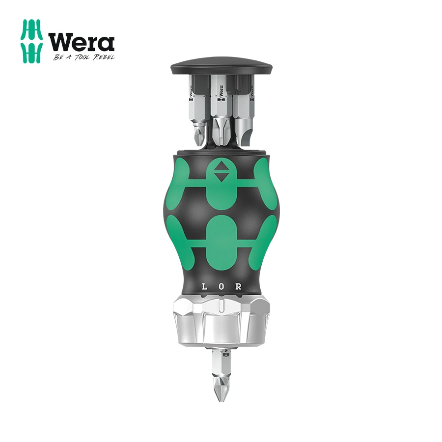 WERA Mini Integrated Portable Ratchet Short Handle Screwdriver 1/4" Bit ...