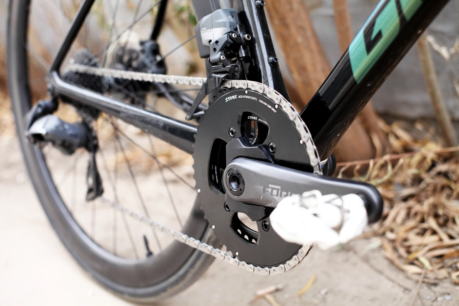 STONE 107BCD Bike Double Chainring Round 2X for Sram FORCE ETAP Flattop ...