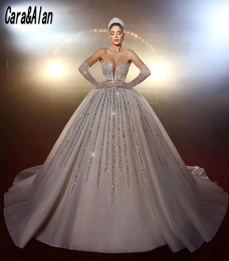 Luxury-Saudi-Arabia-Dubai-Wedding-Dresses-For-Woman-Sweetheart-Sequin ...