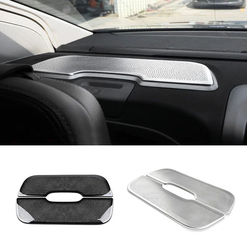 Stainless-Car-Rear-Row-Seat-Speaker-Decorate-Cover-Speakers-Stereo-Trim ...