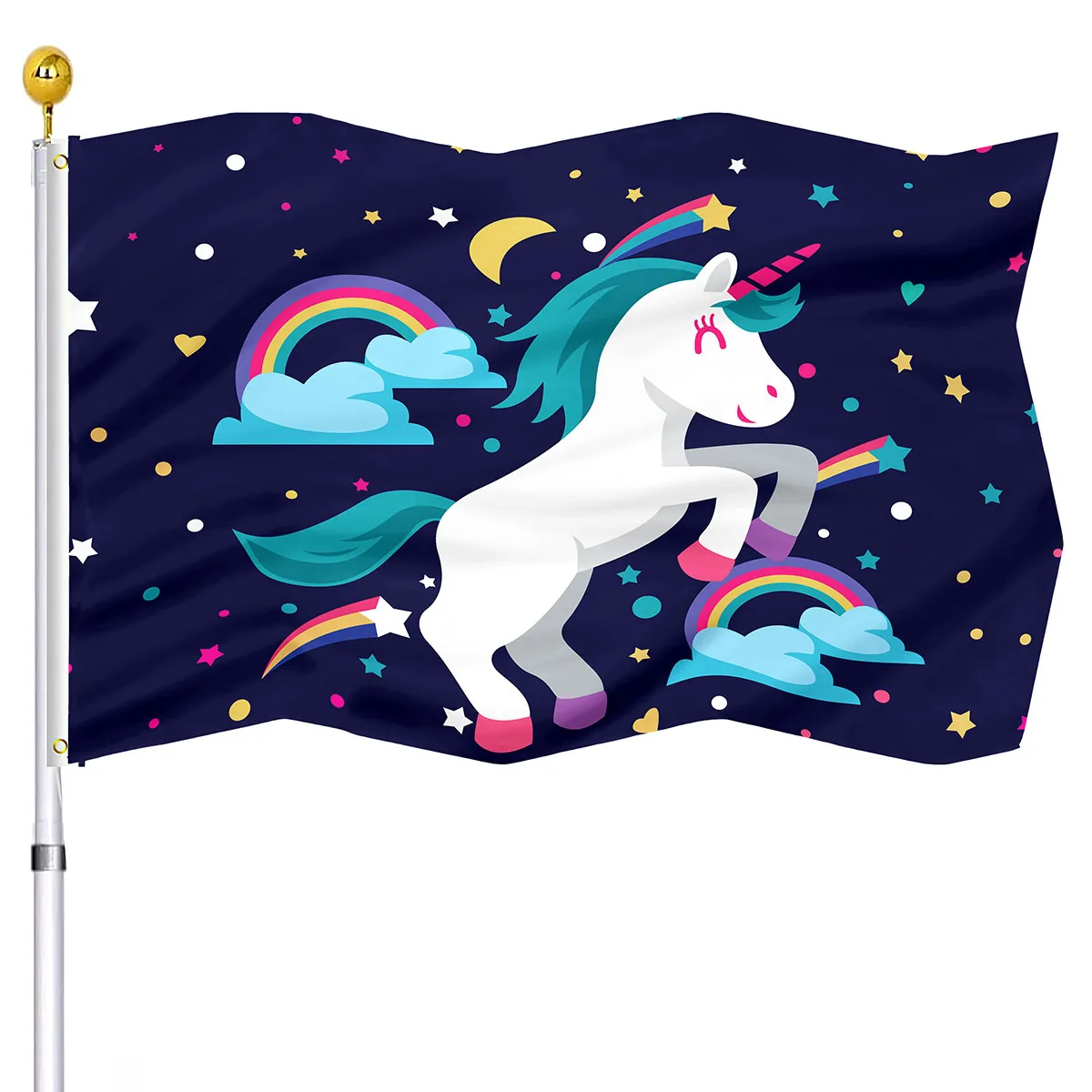 Cute-Cartoon-Unicorn-Flags-Indoor-Outdoor-Party-Festival-Decoration-Garden-Flag-Polyester-with ...