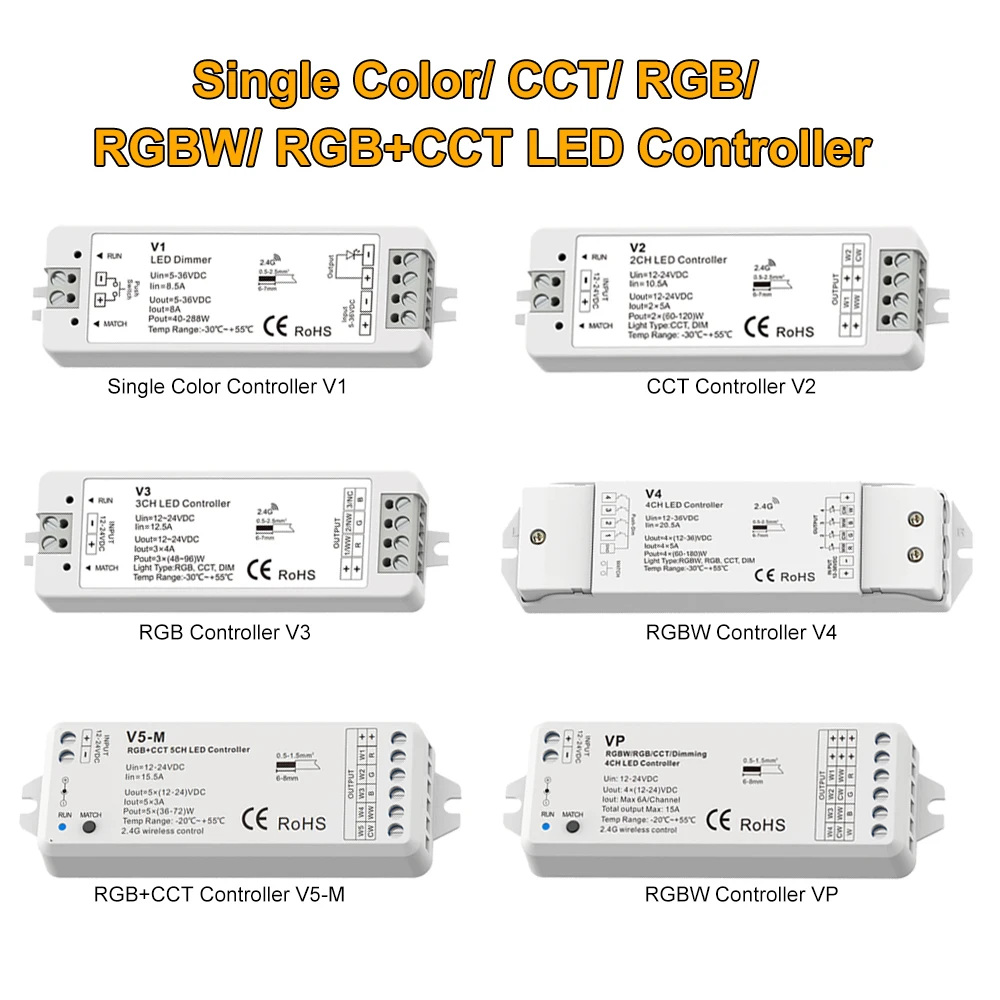 Skydance Single Color RGB CCT RGBW LED Controller V1 V2 V3 V4 VP V5-M ...