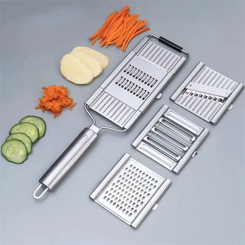 4 in1 Vegetable Slicer Stainless Steel Shredder Cutter Multi-Purpose ...