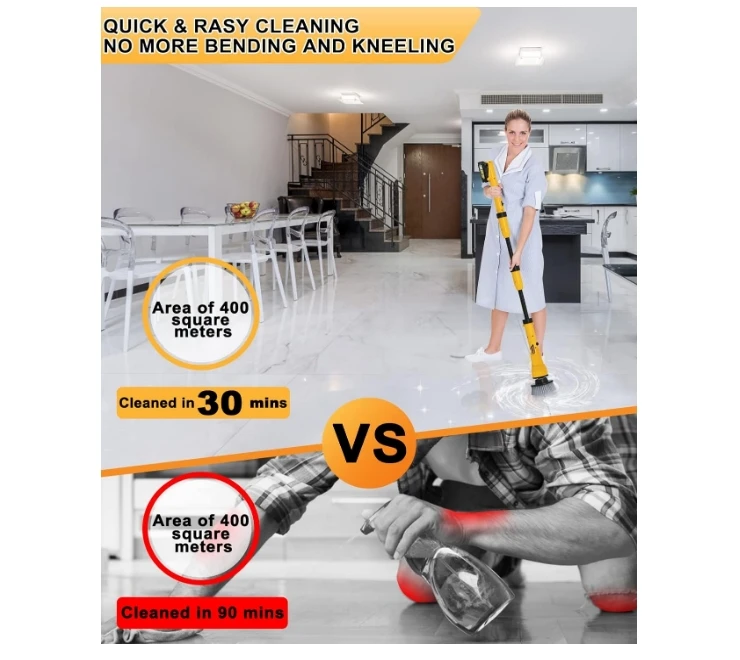 Ks-2619 Charger 1000RPM Electric Spin Scrubber 20V Cordless Cleaning ...