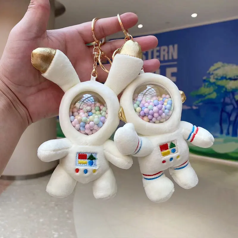 Key Chain Cute Astronaut Charms Kawaii Furry Rabbit Doll Schoolbag ...
